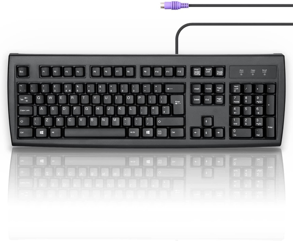 Perixx Periboard-107 Wired PS2 Standard Keyboard, Black, UK Layout ...