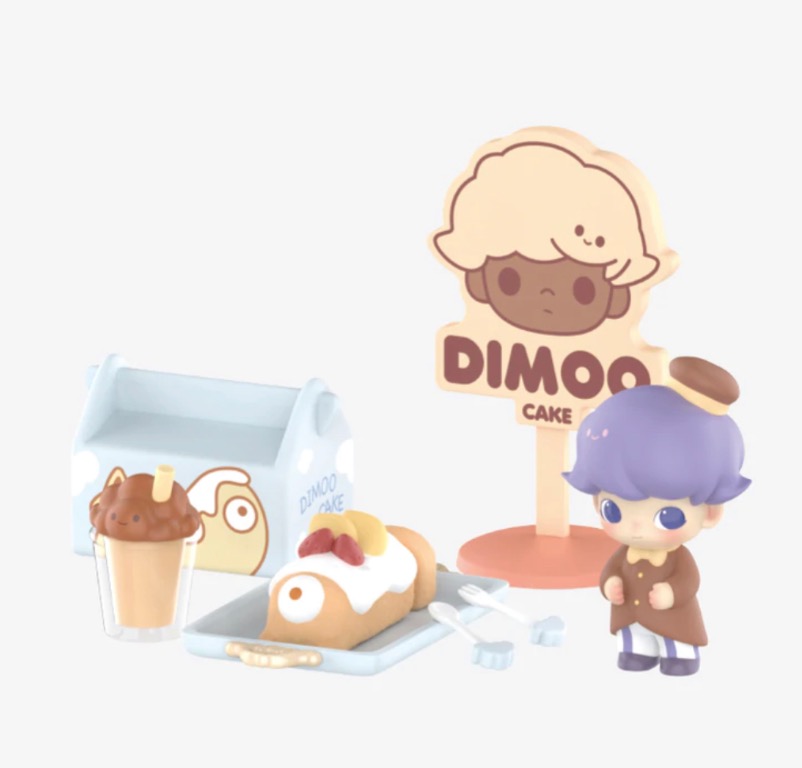 Popmart Dimoo Outing Together Mini Figurine (STRAWBERRY CREAM ROLL ...