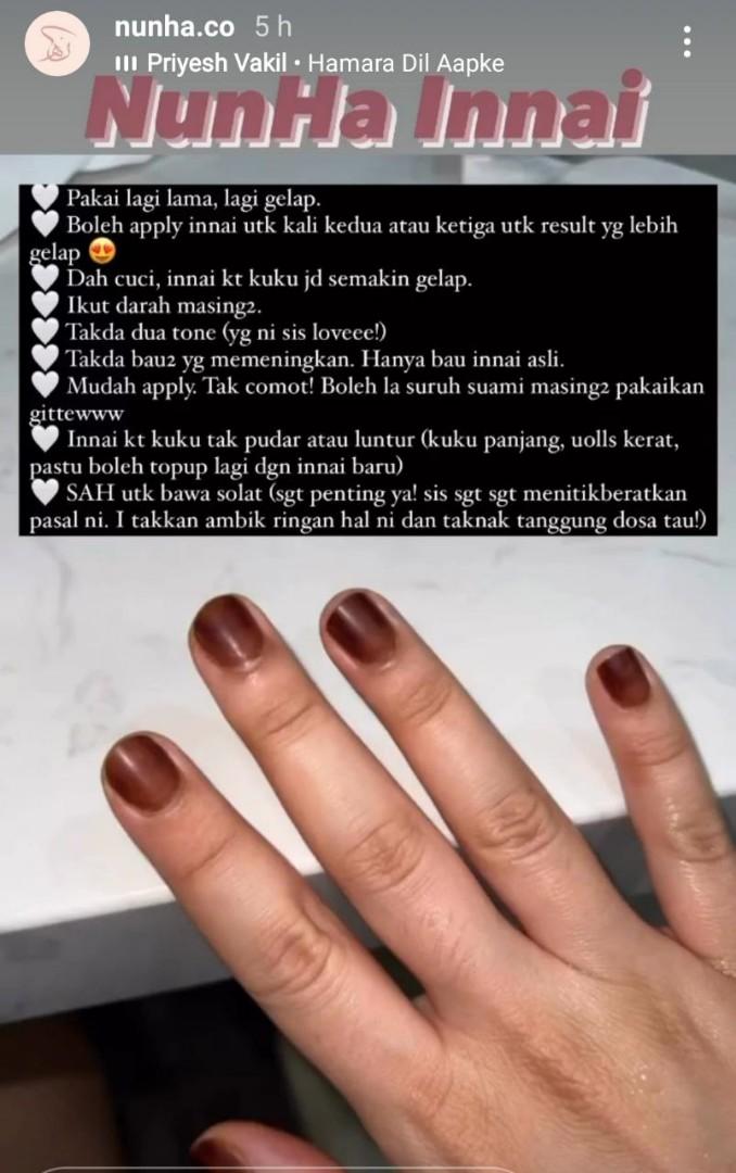 Innai Nunha by Neelofa. Henna for nails. Inai kuku, Beauty & Personal ...