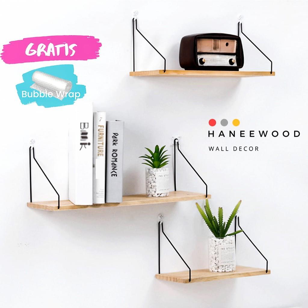 Rak Dinding Tempel Kayu Minimalis, Perabotan Rumah di Carousell