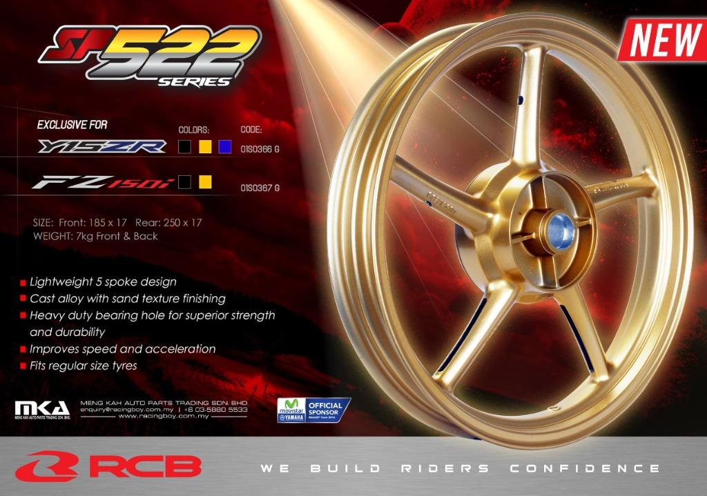 RCB Racing Boy Sniper 150 Y15 V1&V2 RCB SP522 Sport Rim1.60/1.60 x17 ...