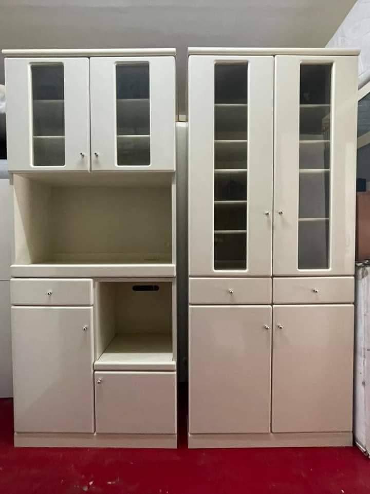 Set of Kitchen Cabinet Duco finish Adjustable shelves Built-in power ...