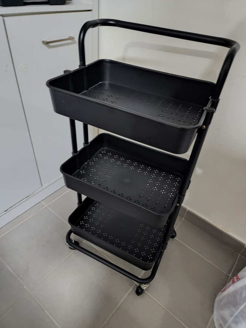 Set of trolley and 2 stools, Furniture & Home Living, Furniture ...