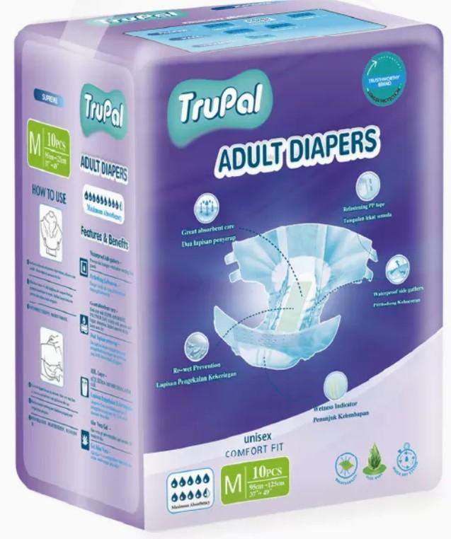 TRUPAL SUPREME ADULT DIAPER (TAPE) 'L' SIZE, Health & Nutrition ...