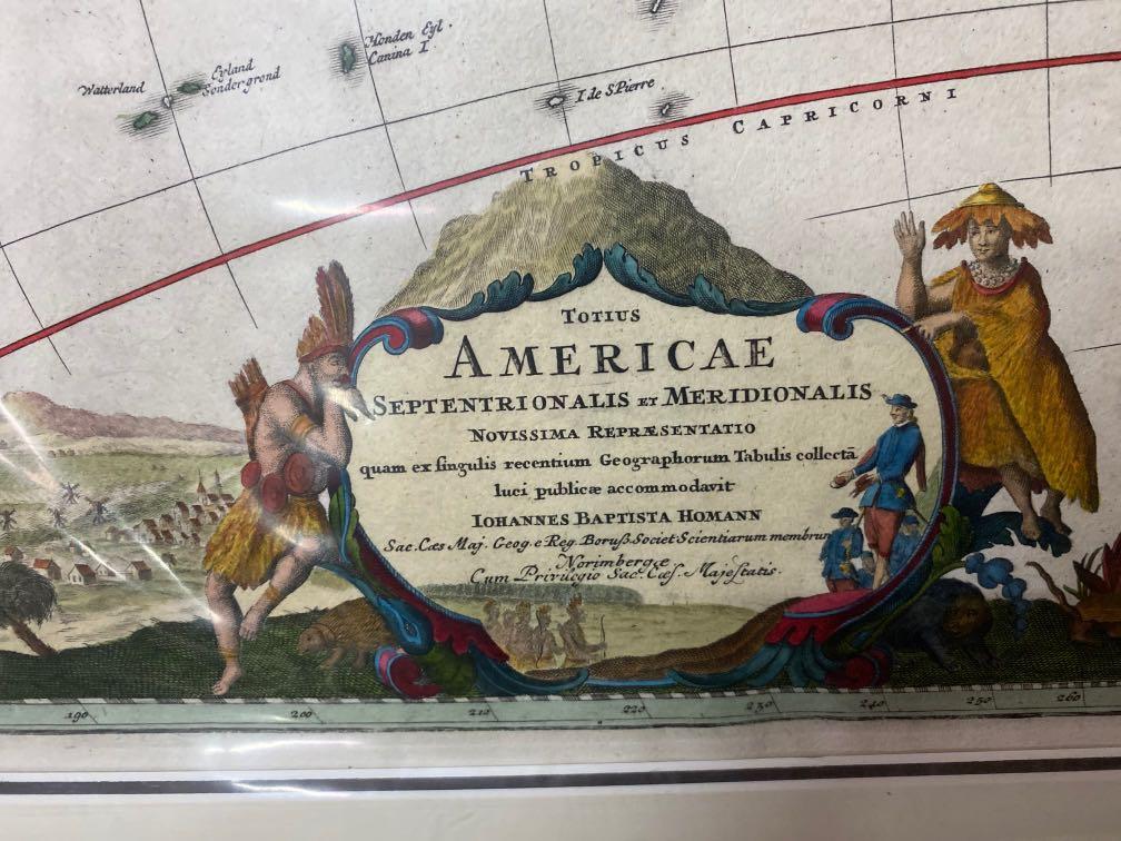 Unframed 1712 map of America, Furniture & Home Living, Home Decor ...