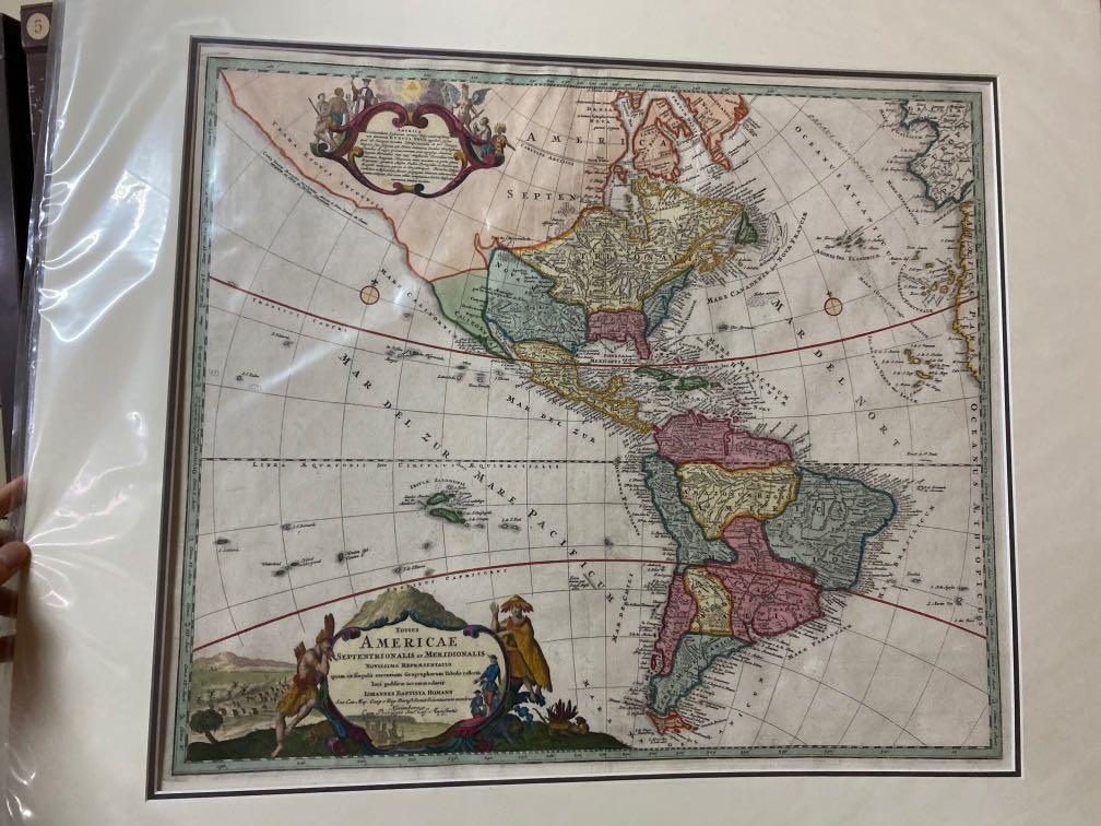 Unframed 1712 map of America, Furniture & Home Living, Home Decor ...