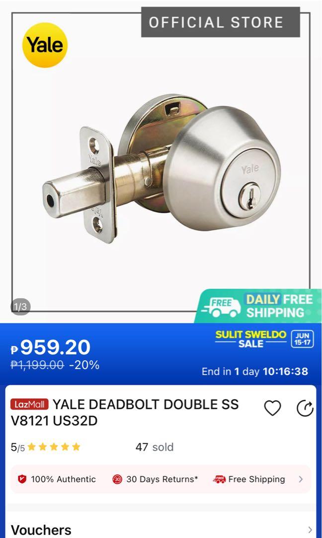 Yale double cylinder dead bolt lock, Furniture & Home Living, Security ...