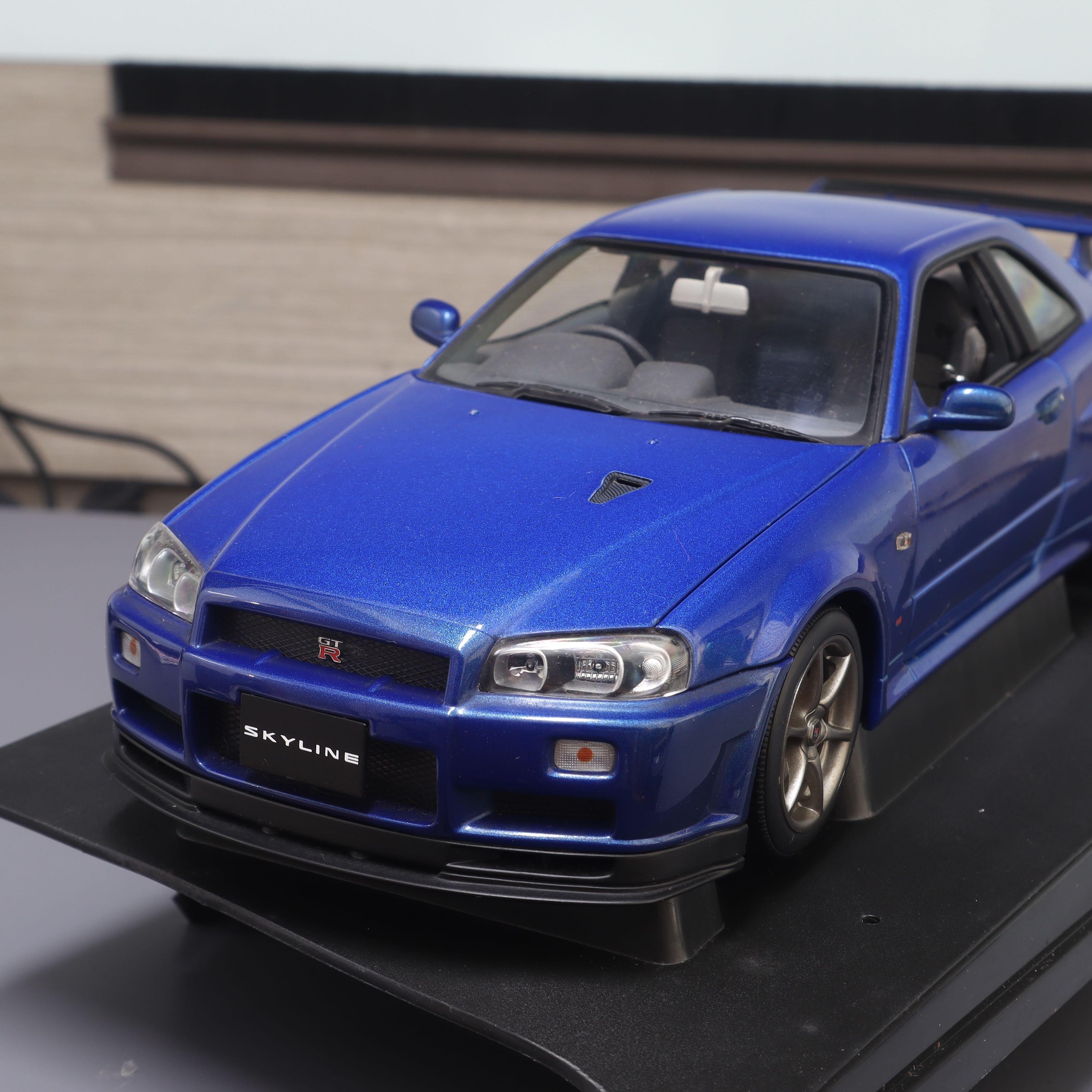 1:18 Autoart R34 GT-R V-Spec II Bayside Blue, Hobbies & Toys, Toys ...