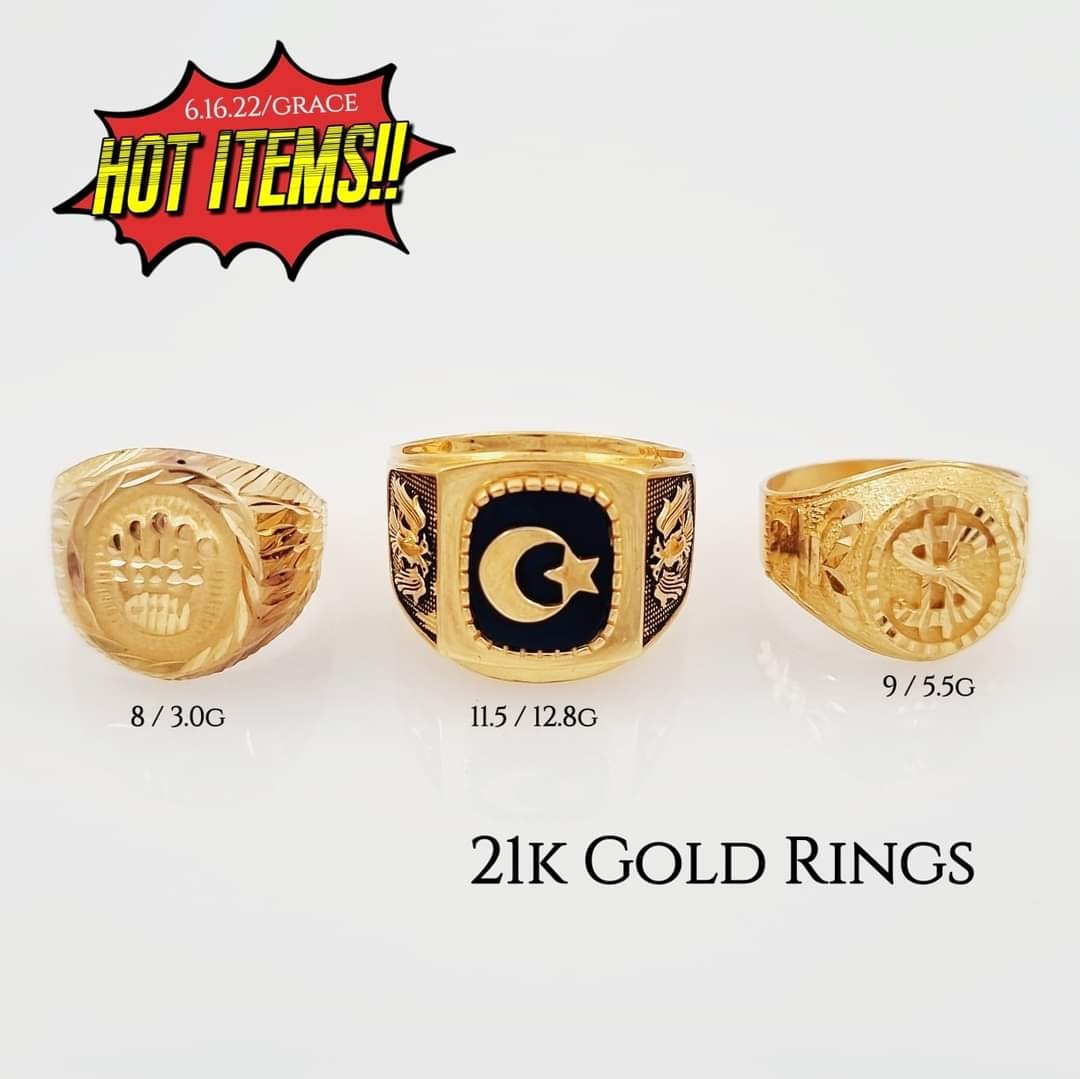 21K Saudi Gold Mens Ring, Women's Fashion, Jewelry & Organizers, Rings ...