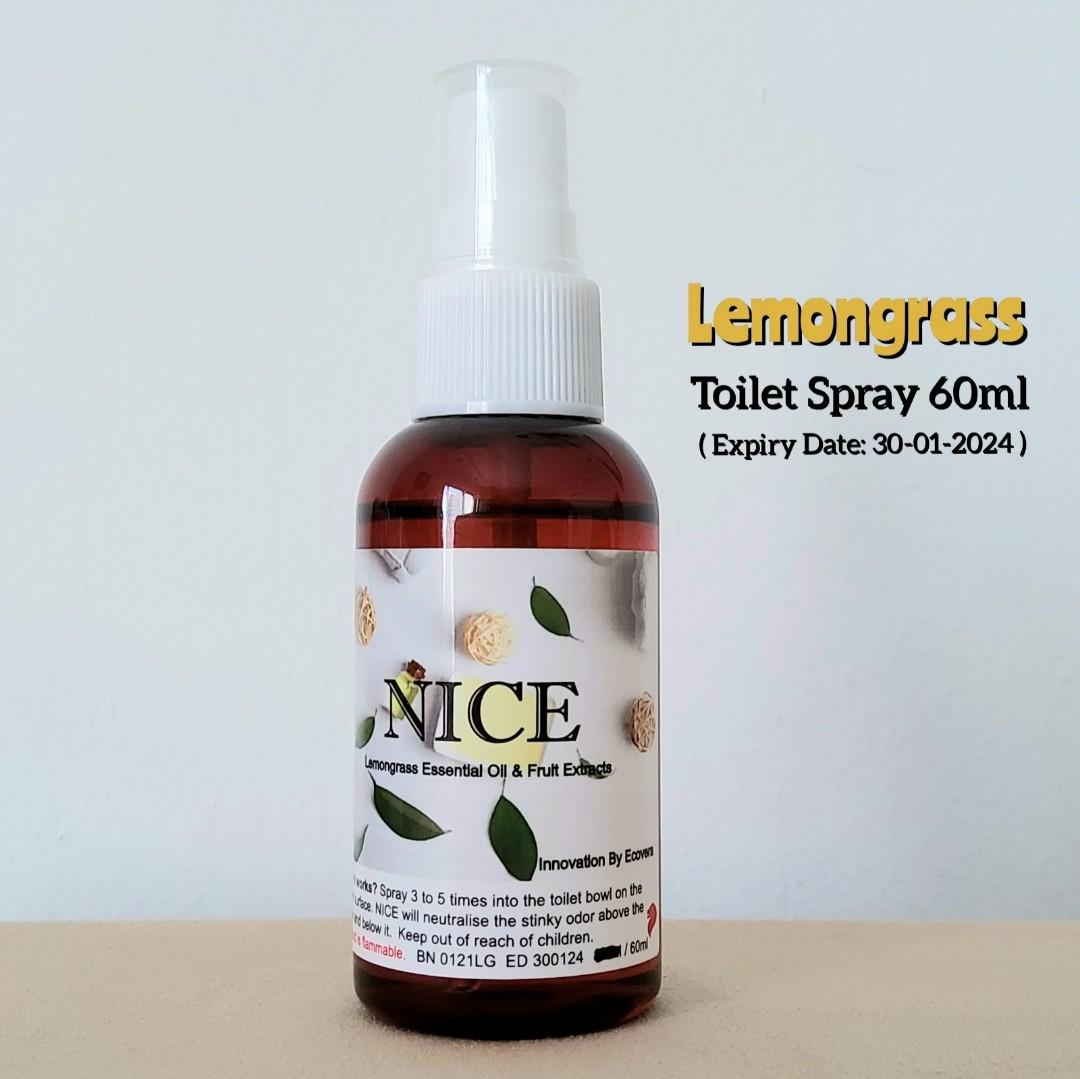 60ml-NICE ToiletSpray-Lemongrass Scent, Furniture & Home Living, Home ...