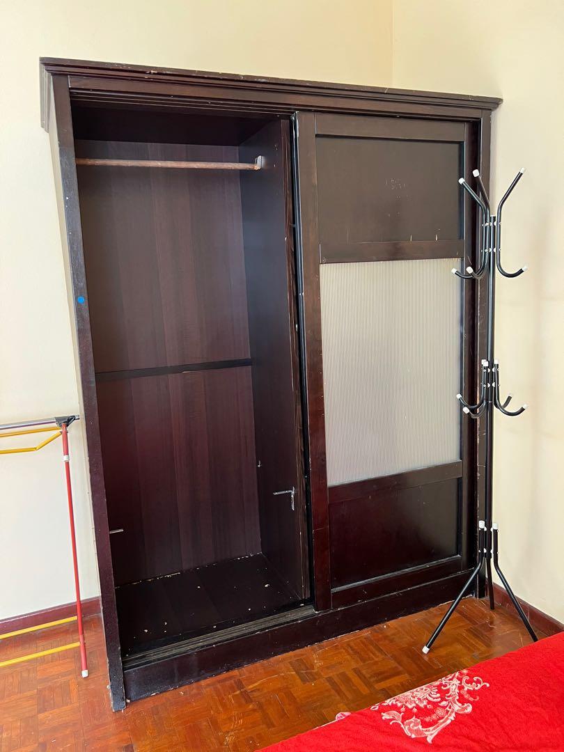 Almari Sliding Door Wardrobe Besar 6 Kaki, Furniture & Home Living ...