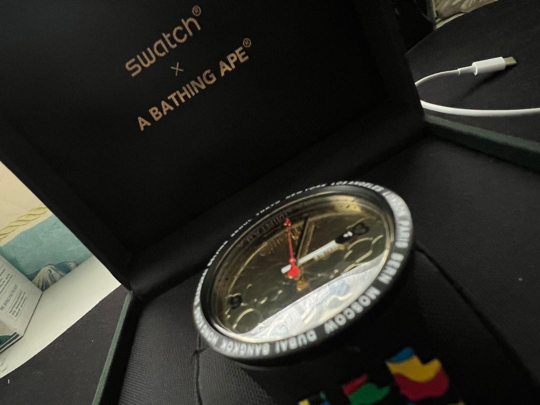 Bape X swatch, Luxury, Watches on Carousell