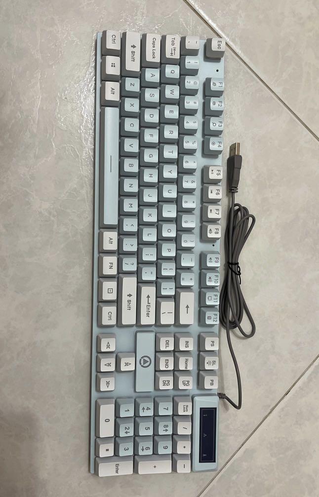 Blue-white mechanical keyboard and gaming mouse , Computers & Tech ...