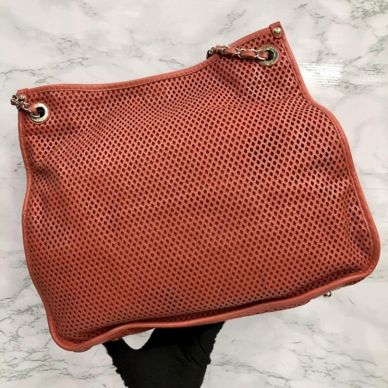 CHANEL LAMSKIN RED PERFORATED CHAIN NO.17 TATO BAG 227013960, Women's ...