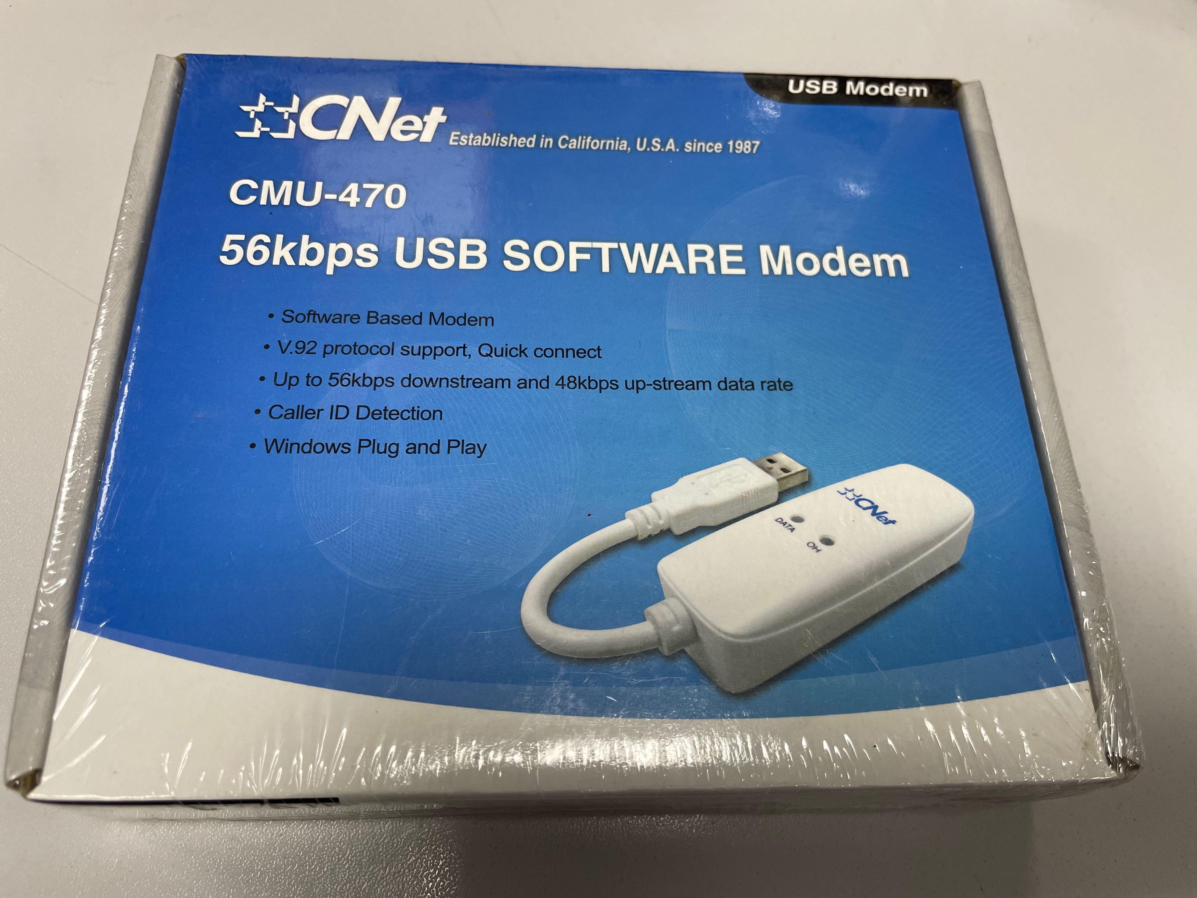 CNet CMU-470 56kbps YSB Software Modem, V.92 protocol support, Quick ...
