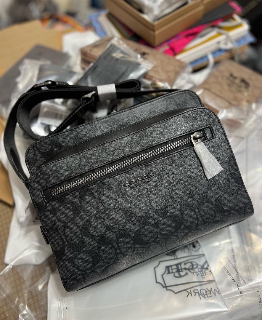 Coach West Camera Bag in Signature Canvas, Men's Fashion, Bags, Sling ...