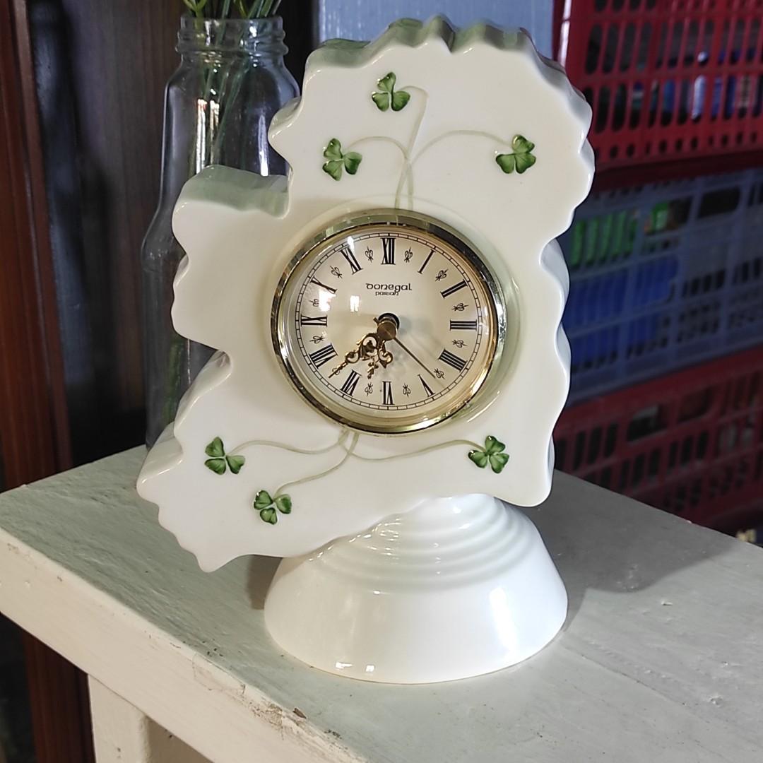 Donegal Parian China table top clock desk clock Emerald Isle clock ...