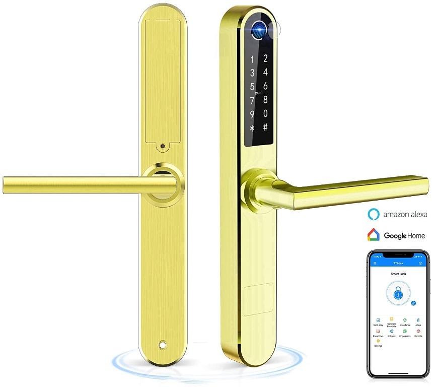 F3265 Ruveno Slim Smart Fingerprint Door Lock with Handles, Keyless ...