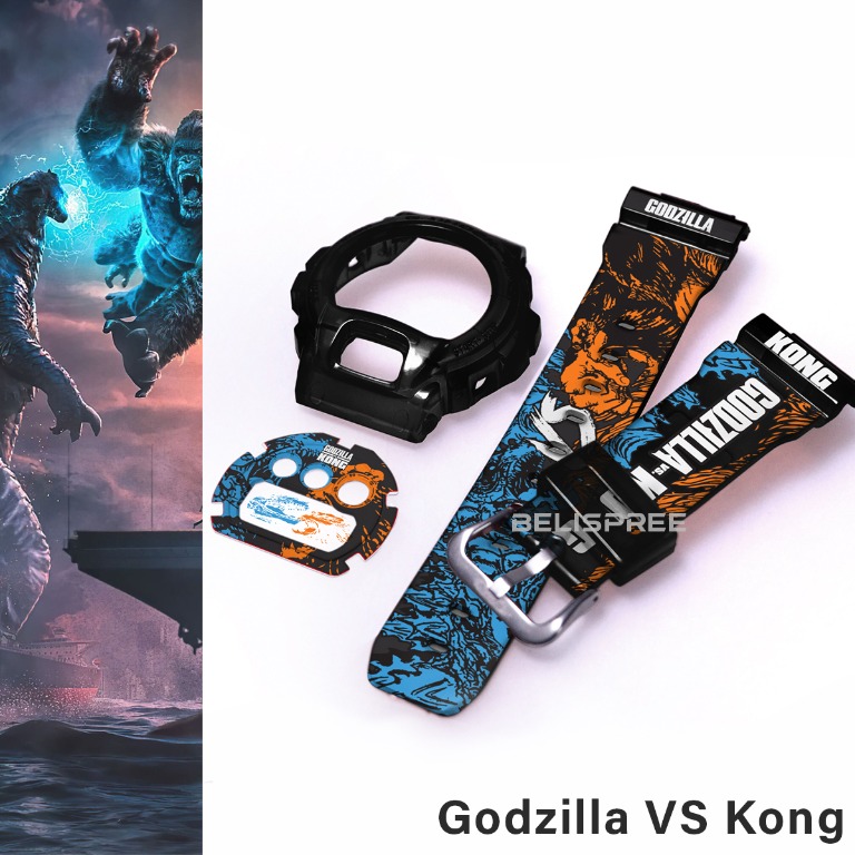 Godzilla VS Kong Custom Design Custom Made Band & Bezel for DW 6900 G ...