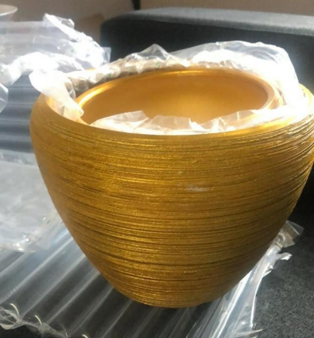 Gold ceramic decorations vase, Furniture & Home Living, Home Decor ...