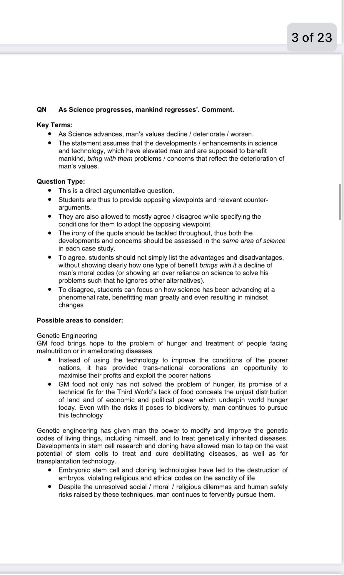 H1 General Paper Package GP (2024 A Level/RJC/NYJC/HCI Example Banks ...