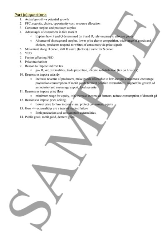 IB Econ Paper 1+2 Essay Plan with Real-world Examples | IB notes | econ ...