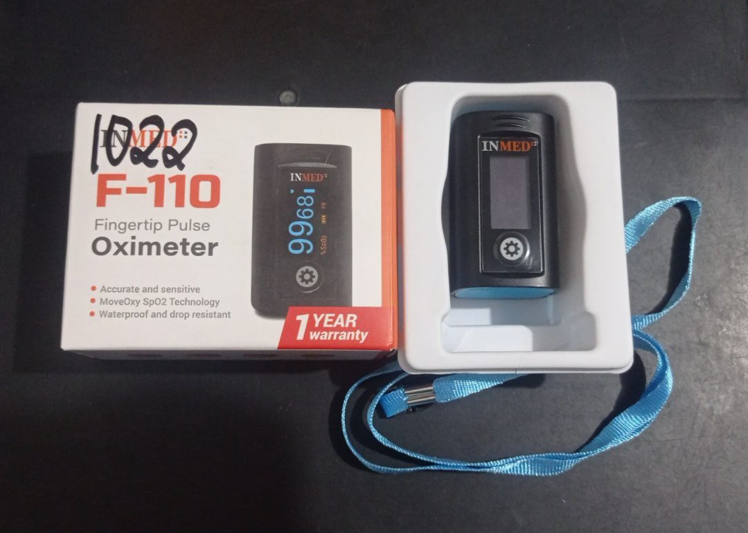 Inmed Fingertip Pulse Oximeter Model: F-110, Health & Nutrition, Health ...
