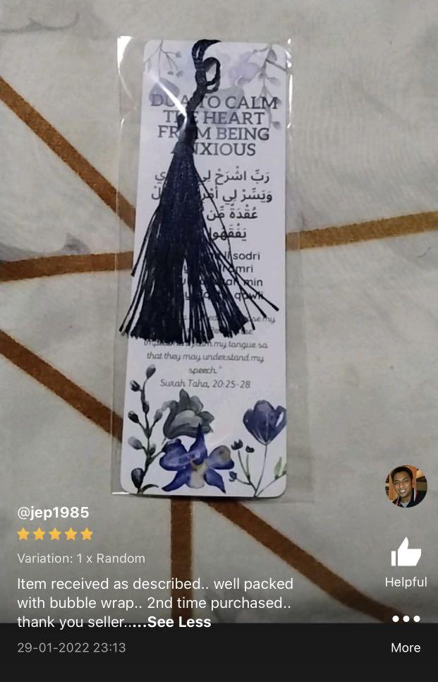 Islamic Dua Doa Quran Bookmark with Tassels | Door Gifts | Favours ...