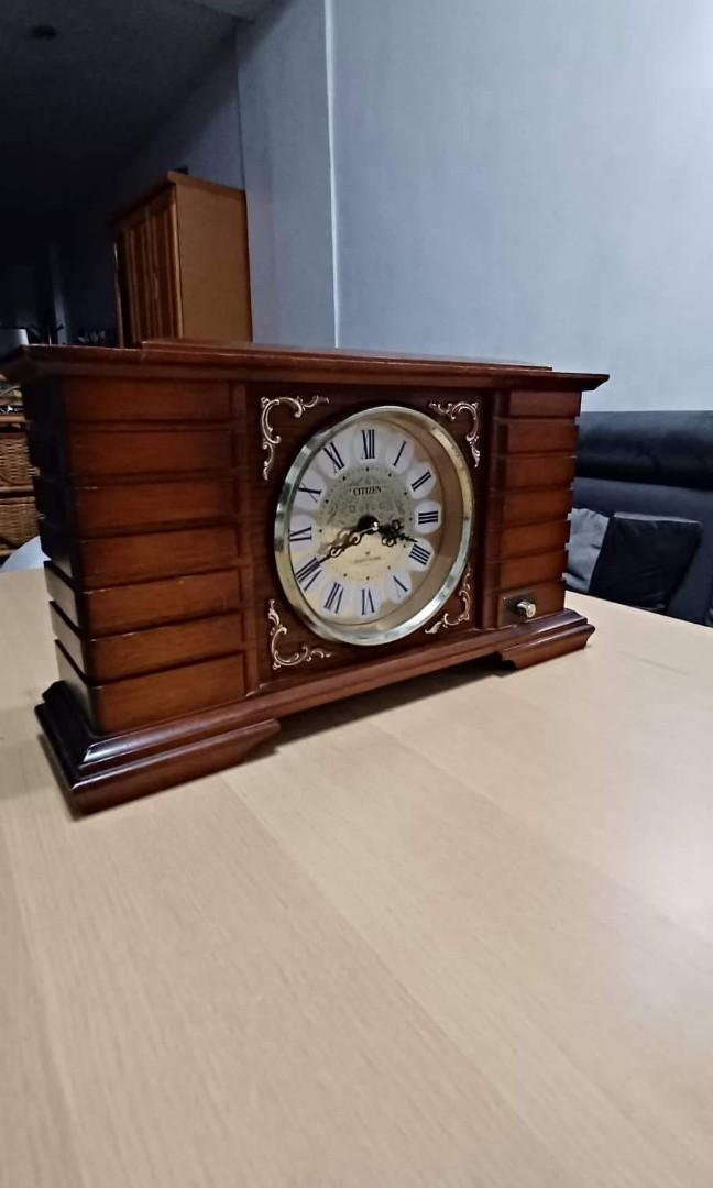 Japanese Vintage Wooden Desk Clock Brand: Citizen - Japan, Furniture ...