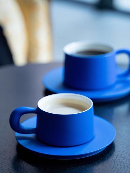 Klein Blue Cup with Handle and Saucer Plate, Furniture & Home Living ...