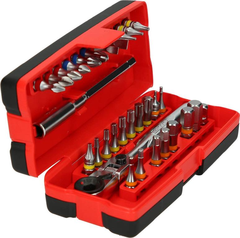 KS Tools Compact Flex Head Low Profile Ratchet Bit Set T-handle Bit ...