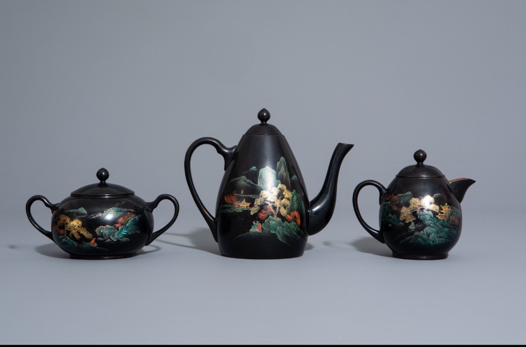Lacquer Chinese tea set, Hobbies & Toys, Memorabilia & Collectibles ...