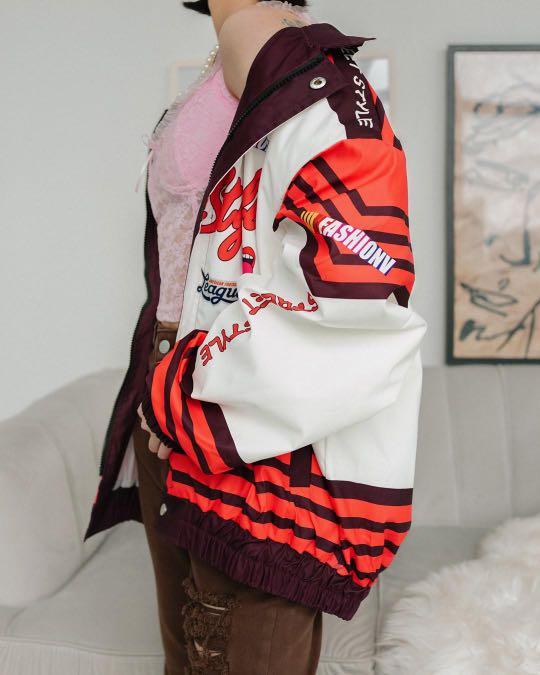 Bomber Oversized Racing Jacket, Women's Fashion, Coats, Jackets and ...