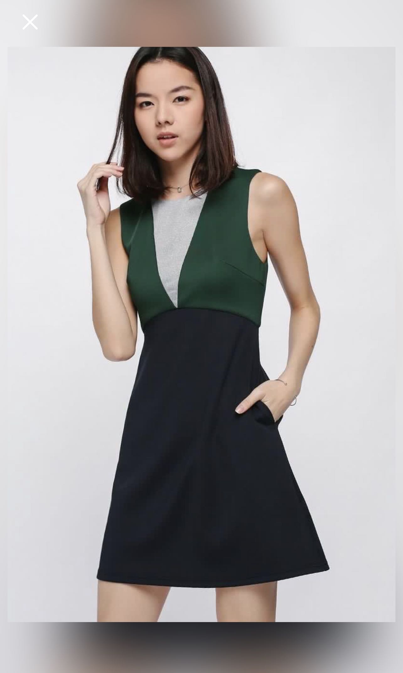 Lovebonito Orna Contrast Dress, Women's Fashion, Dresses & Sets ...
