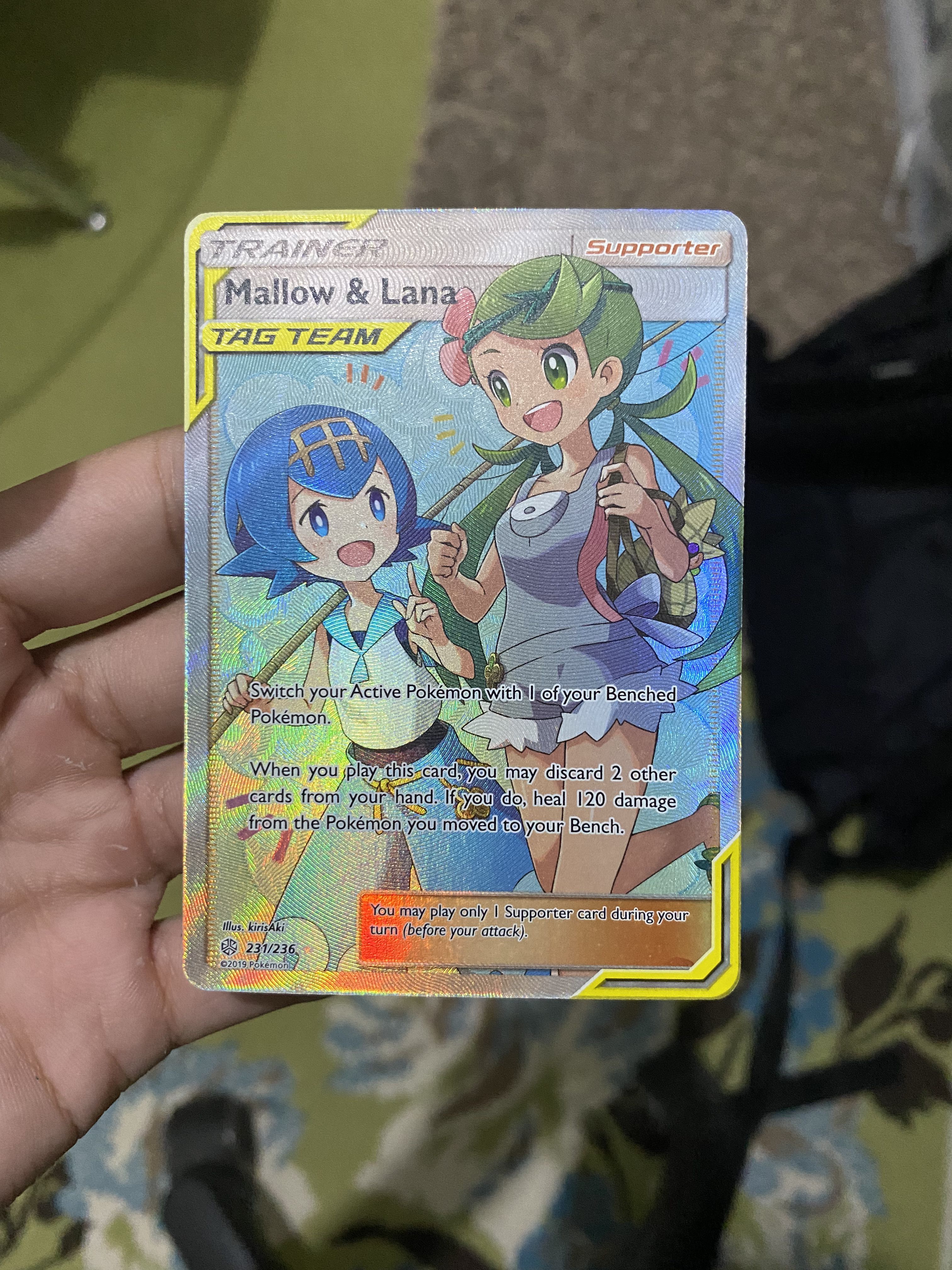 Mallow & Lana Tag Team Trainer Full Art - Pokemon Sun & Moon: Cosmic Eclipse, Hobbies & Toys ...