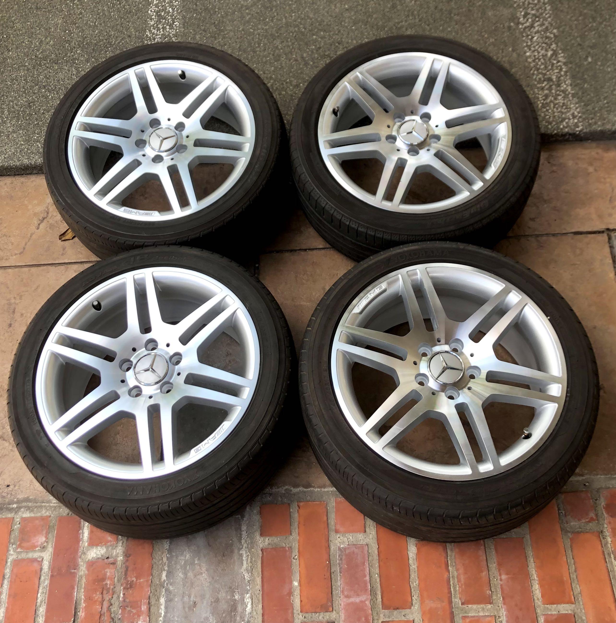 Mercedes AMG original 17 staggered rims, Auto Accessories on Carousell