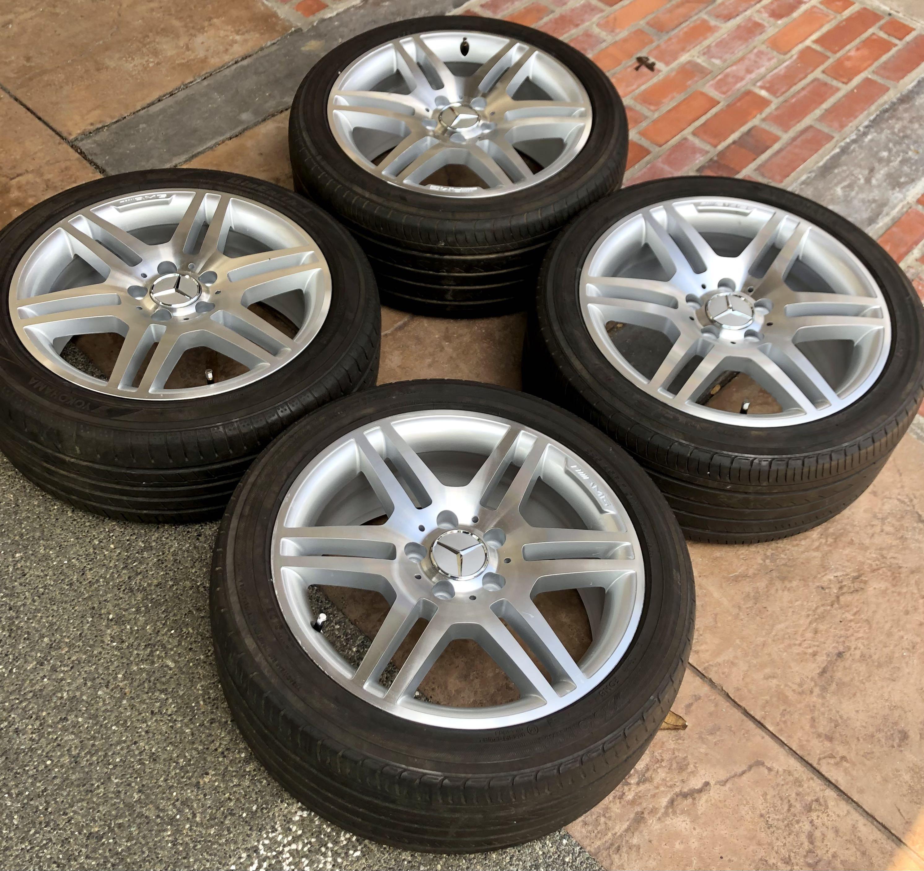 Mercedes AMG original 17 staggered rims, Auto Accessories on Carousell