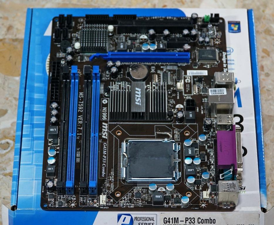 MSI G41M-P33 Motherboard (MS-7592 Ver 7.1), Computers & Tech, Parts ...