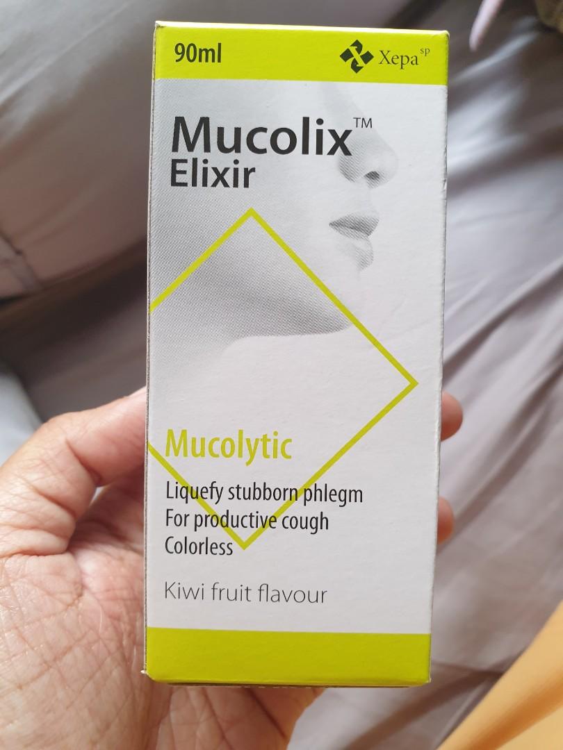 Mucolix elixir for stubborn phlegm, Health & Nutrition, Medical ...