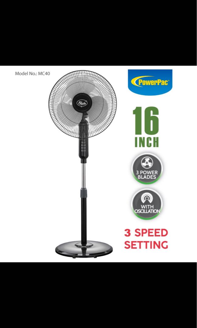 MyChoice Stand Fan 16 Inch (MC40), Furniture & Home Living, Lighting ...