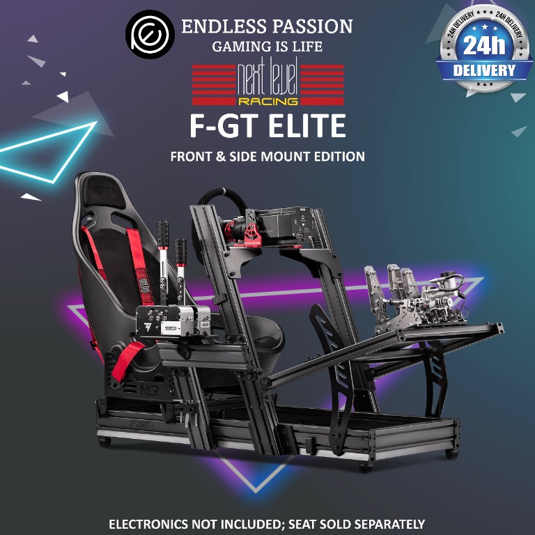 Next Level Racing F-GT Elite Aluminium Simulator Cockpit - Front and ...