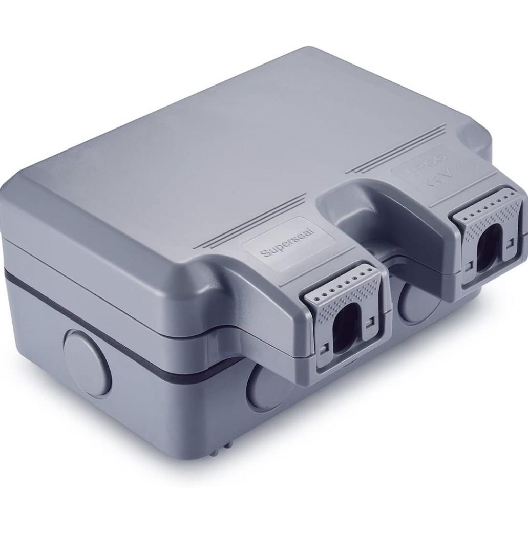 Outdoor Socket, Weatherproof Storm RCD Socket Double Switched 13 A 2 ...