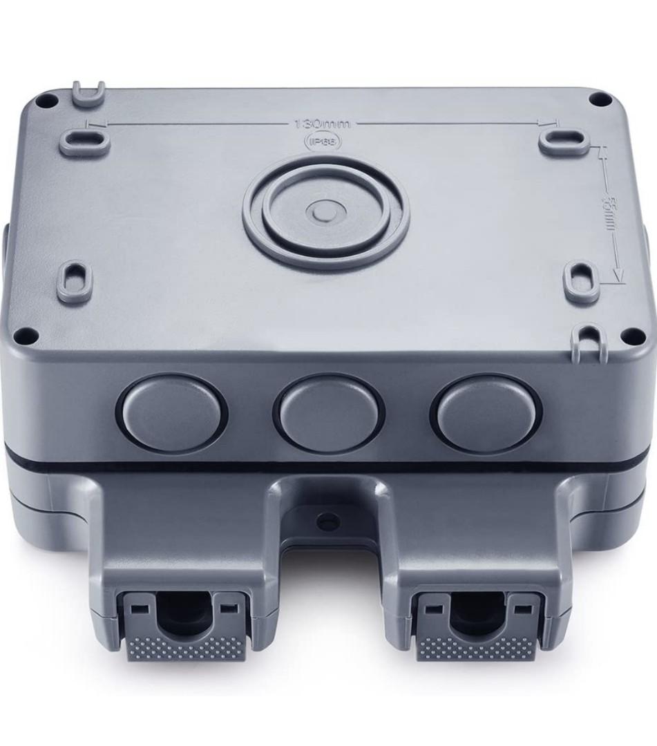 Outdoor Socket, Weatherproof Storm RCD Socket Double Switched 13 A 2 ...