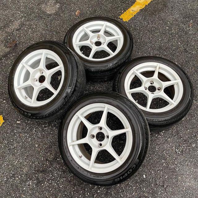 P1 15 inch sport rim Vios tyre 70%, Auto Accessories on Carousell