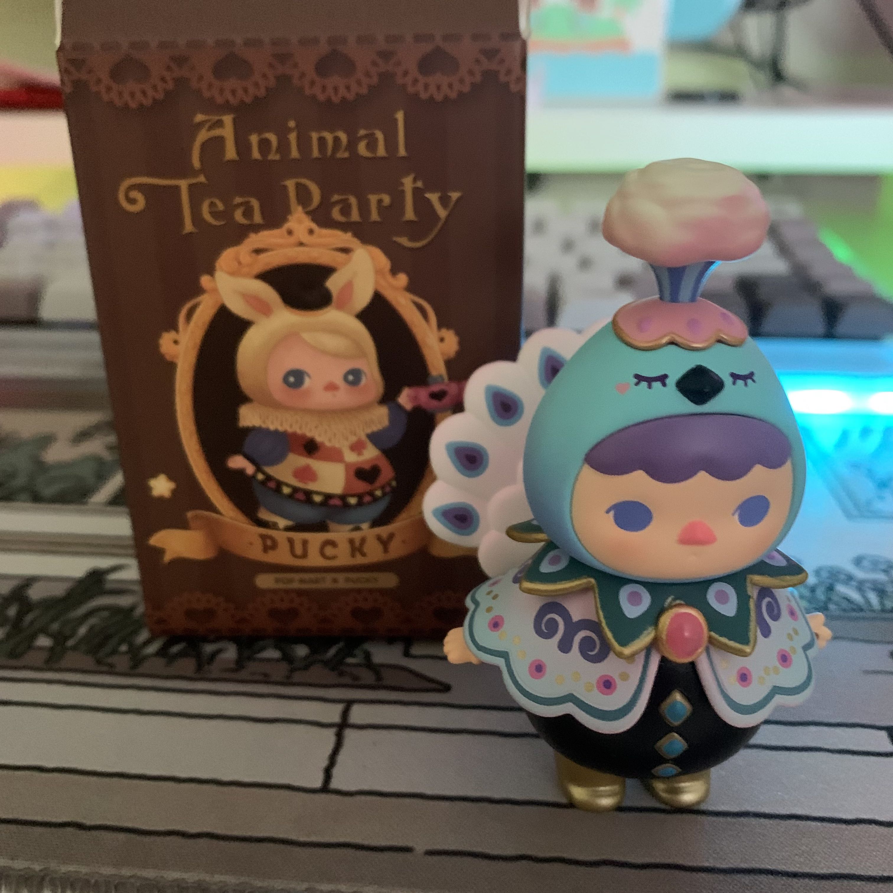 (POPMART) pucky animal tea party peafowl baby, Hobbies & Toys, Toys ...