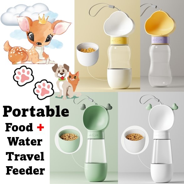 Portable Travel Feeder for Cat and Dog pets, Pet Supplies, Homes ...