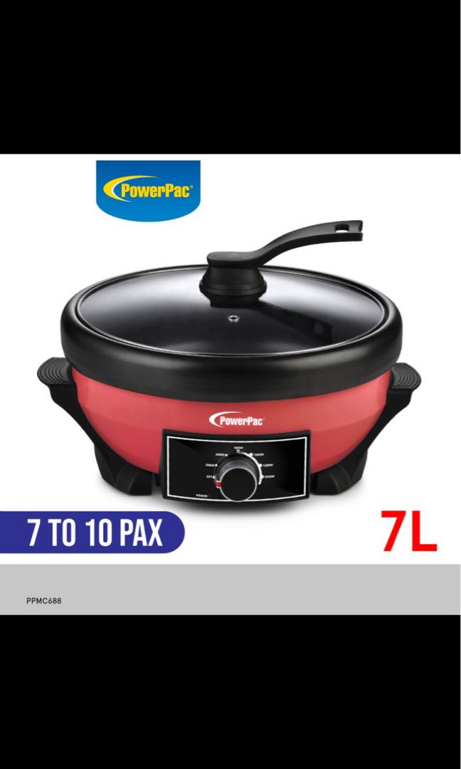 PowerPac Steamboat & Multi Cooker, Hot pot 7L with Non-stick inner pot ...