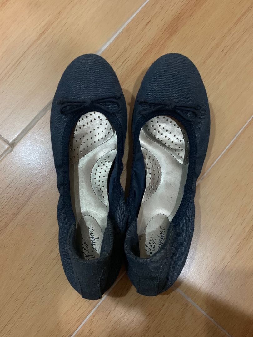 [PRELOVED] Dexflex Comfort Denim Flats, Women's Fashion, Footwear ...