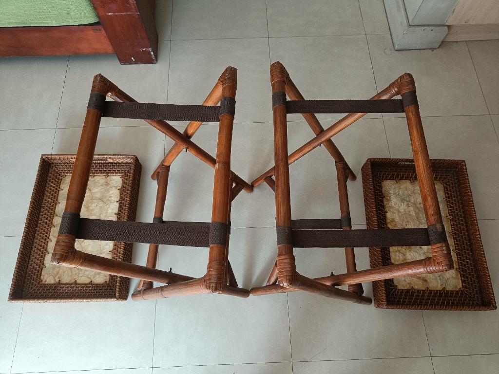 Rattan Butler Tray with Capiz Shell, Furniture & Home Living, Furniture ...