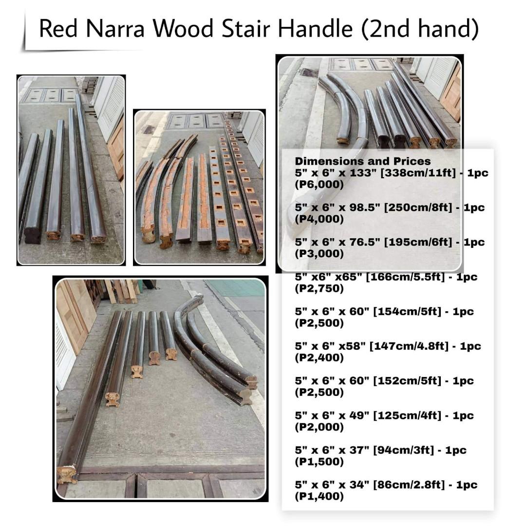Red Narra Wood Stair Handle, Furniture & Home Living, Furniture, Other ...